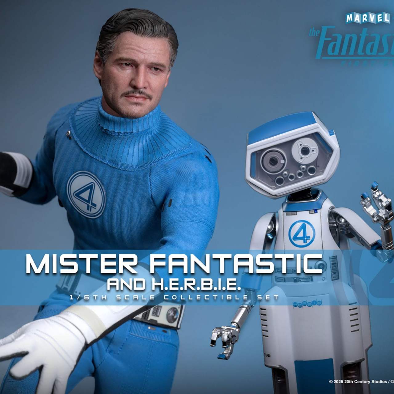 Mister Fantastic & H.E.R.B.I.E. - The Fantastic Four: First Steps - 1/6 Scale Figur MMS822 ...